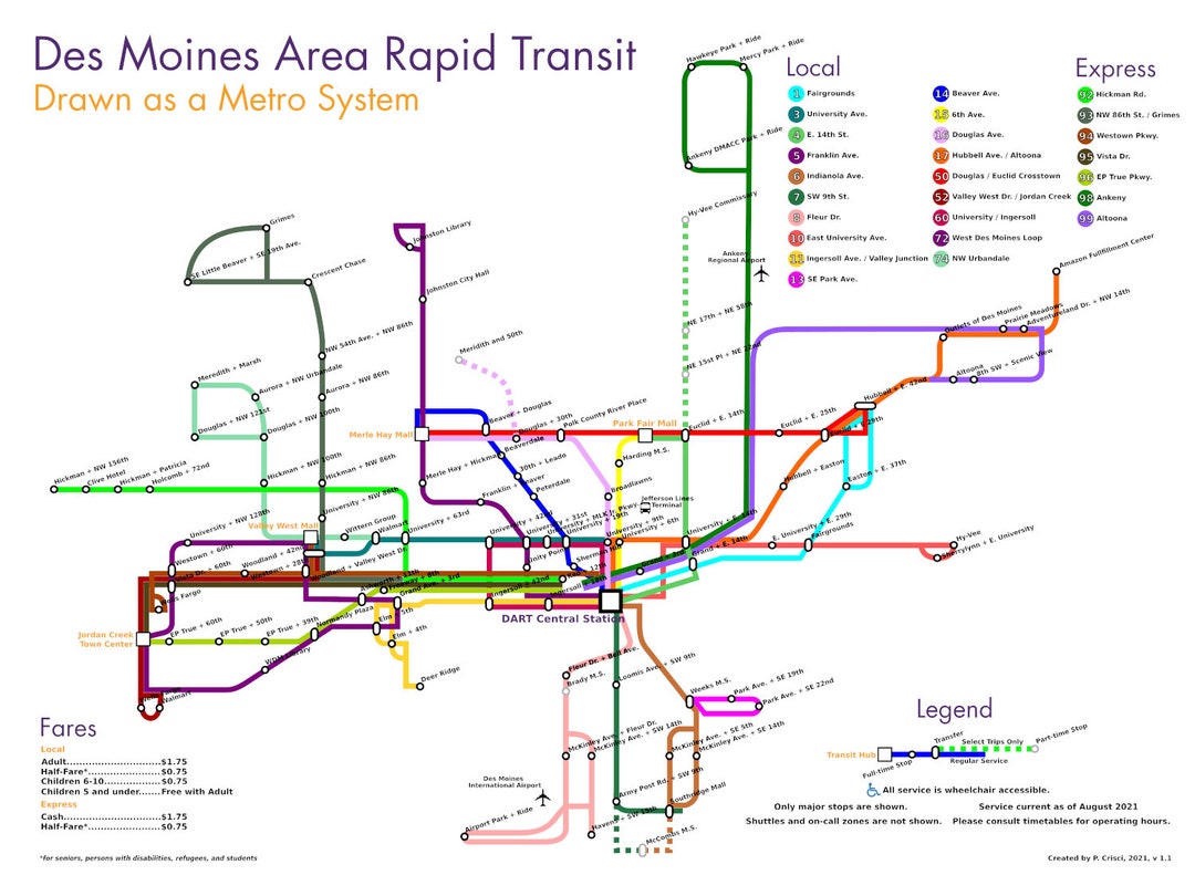 Des Moines Area Rapid Transit Bus as Metro Subway System Map Transit ...