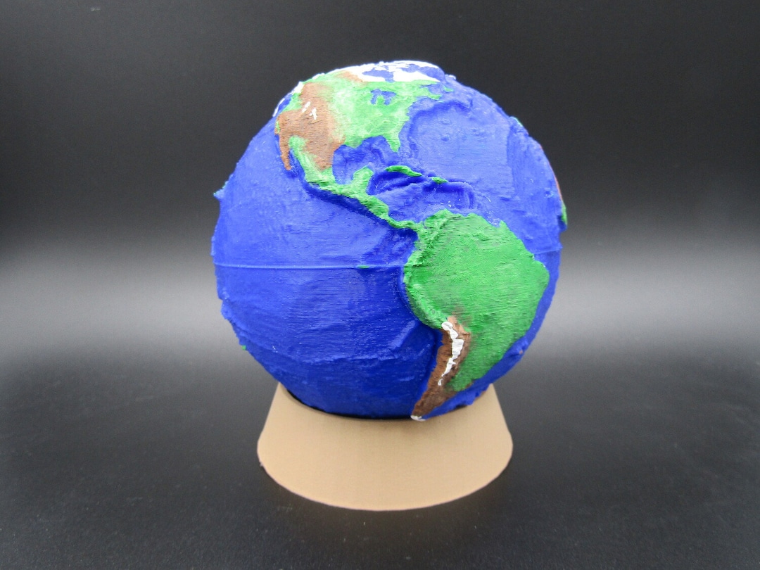 The World Earth Planet Globe 3D Printed Model Sculpture Hand Painted ...