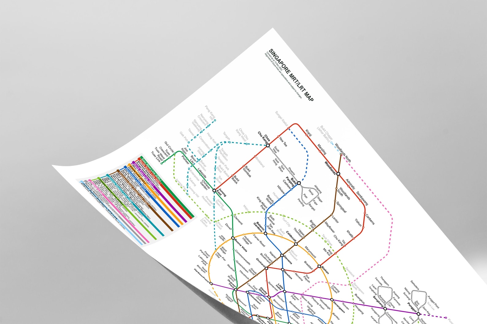 Singapore MRT LRT Mass Rapid Transit Light Rail Map Poster Art Print - Etsy