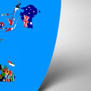 Earth Flag Map of the World Political Wall Map Mercator Flags - Etsy