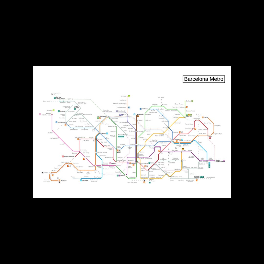 Barcelona Spain Catalonia Metro System Subway Title Diagram Map Train ...