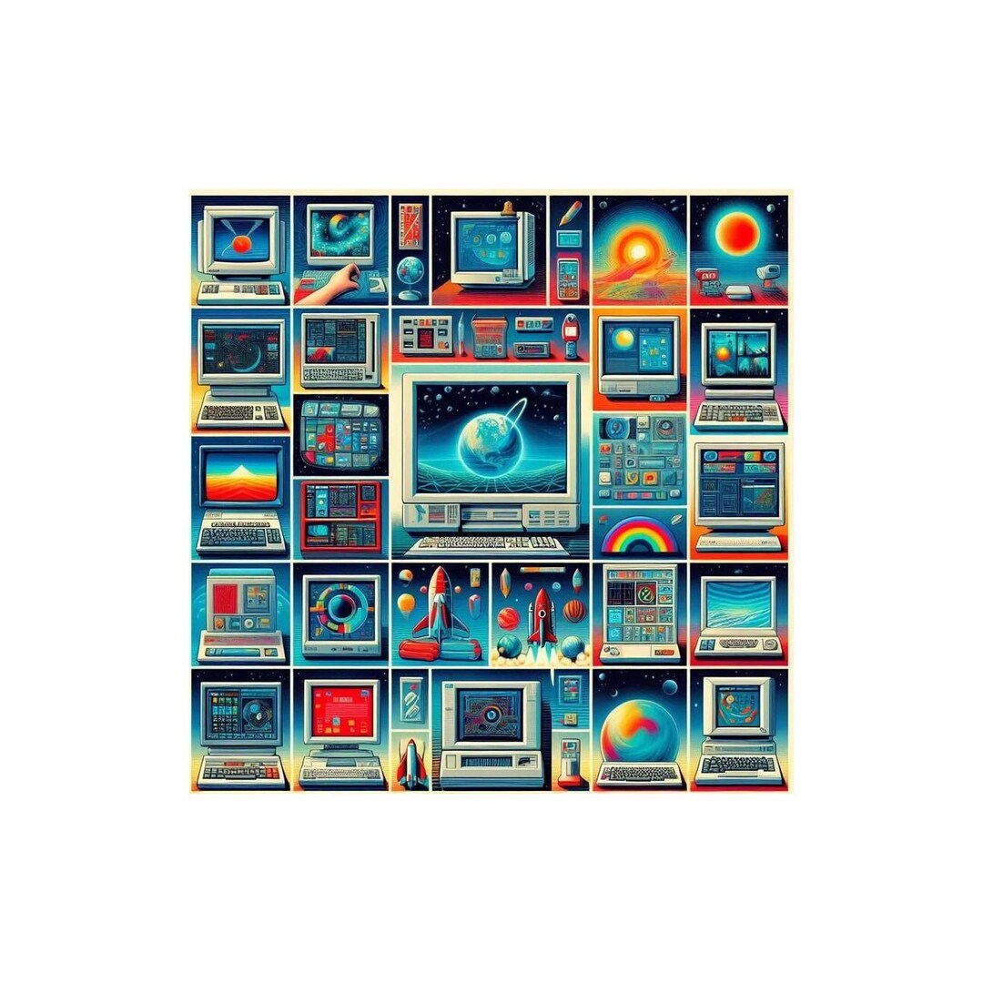 Surreal Retrocomputing Computer Collage Windows Maximalism Poster Art ...