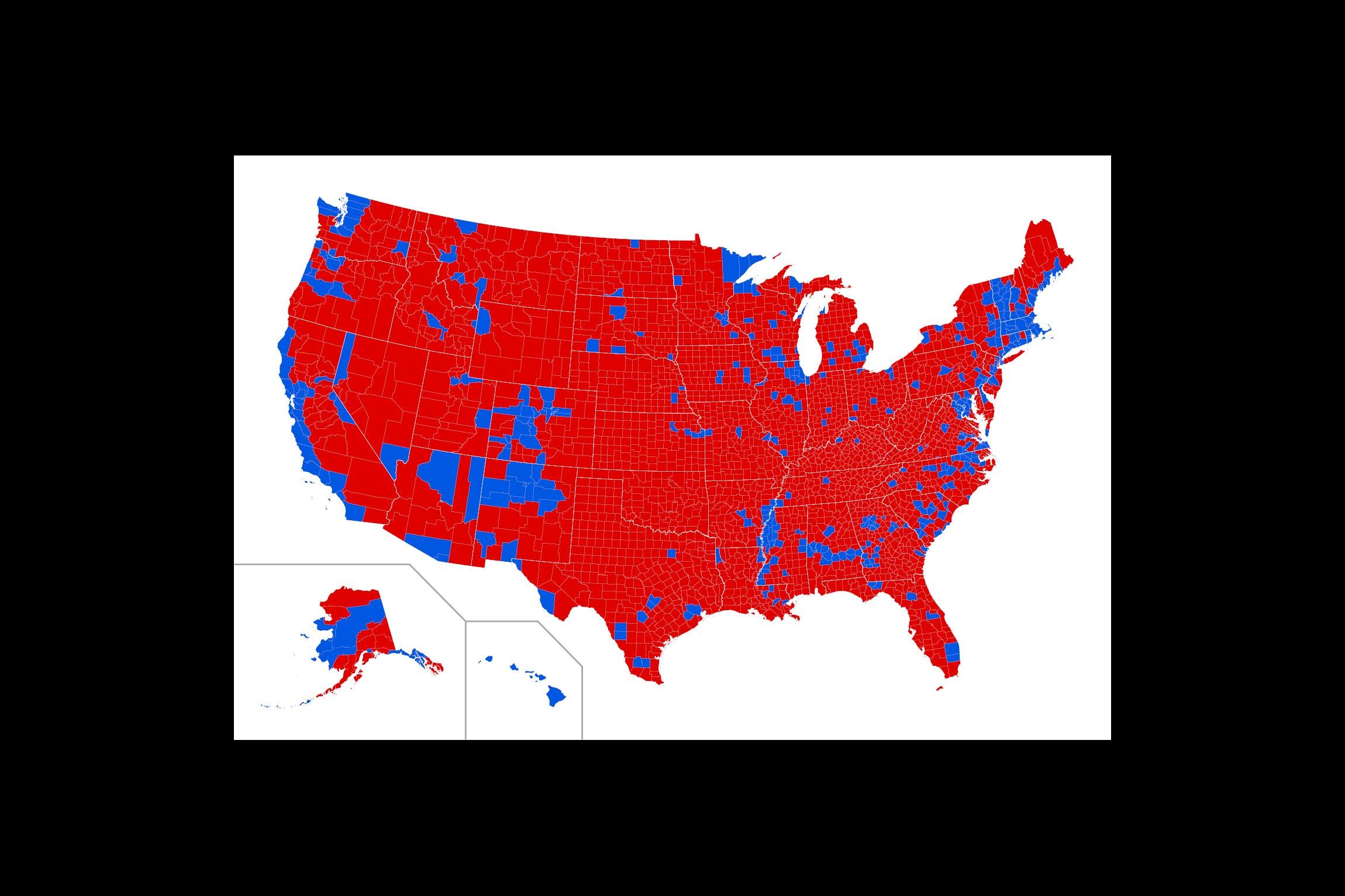 U.S. County Electoral Map 2024 Presidential Election Trump Harris ...