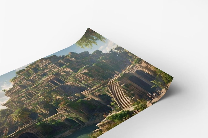 The Hanging Gardens of Babylon History Historical Reconstruction Poster ...