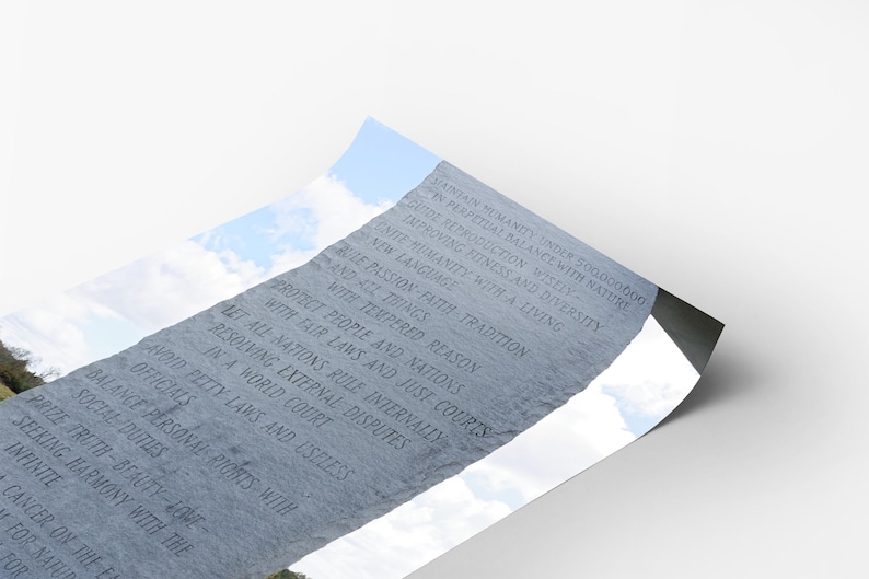 Georgia Guidestones English Version Tablet Monument Photo Photograph ...