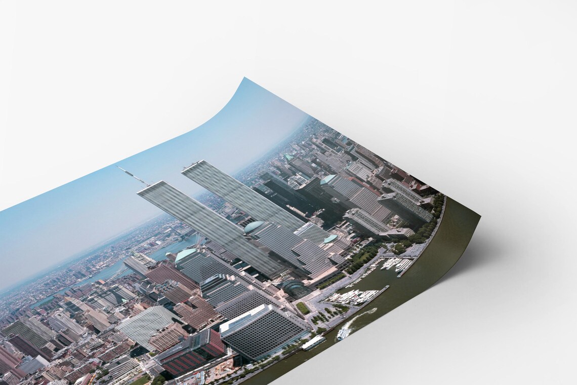 Original WTC Twin Towers New York City Skyline Aerial Photo Poster Art ...