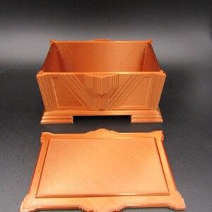 Art Deco Style Box With Lid 3D Printed Small Storage Container Chest ...