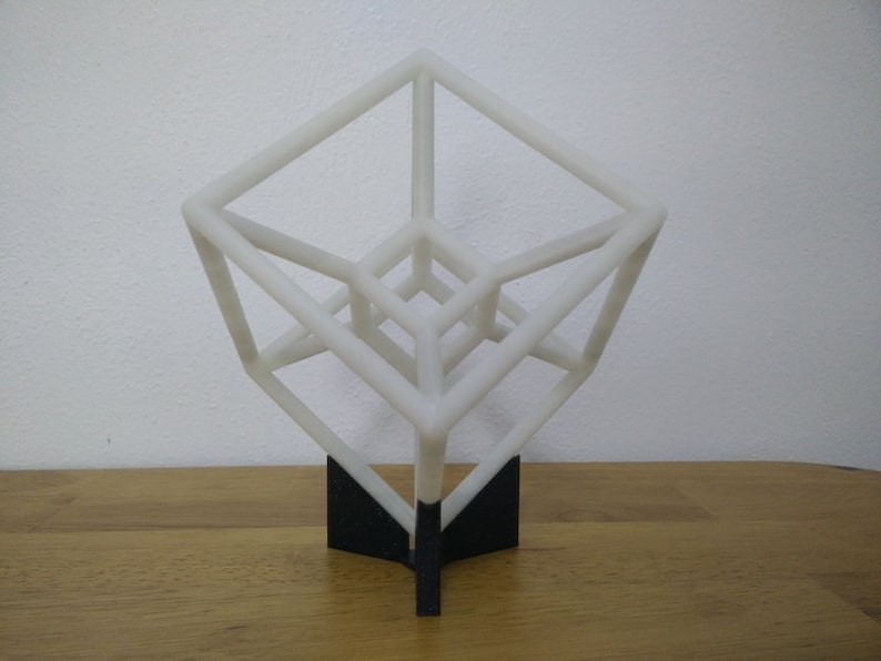Tesseract Hypercube With Stand 3D Printed 4th Dimension - Etsy