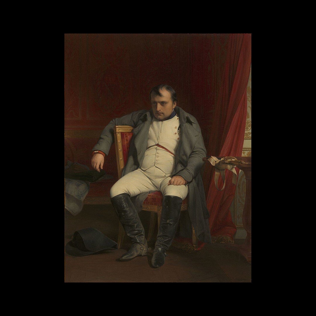Napoleon at Fontainebleau 1846 Abdication Portrait Painting - Etsy