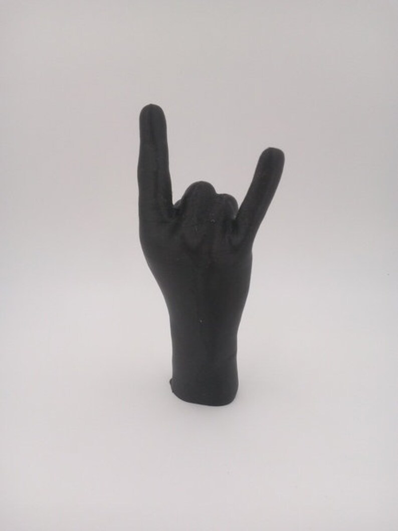 Sign of the Horns Hand Gesture Figurine Statue Sculpture 3D Printed ...