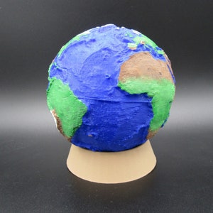 The World Earth Planet Globe 3D Printed Model Sculpture Hand Painted ...