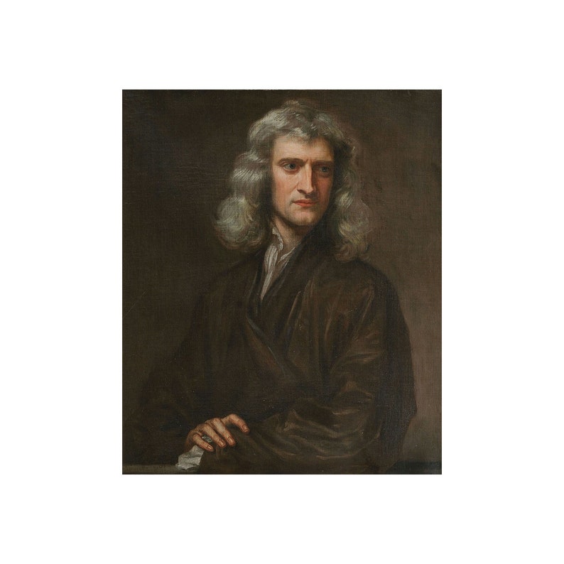 Portrait of Sir Isaac Newton by Godfrey Kneller 1689 Art Painting Print ...