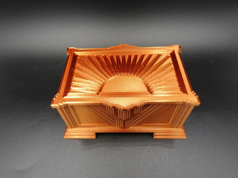 Art Deco Style Box With Lid 3D Printed Small Storage Container Chest ...