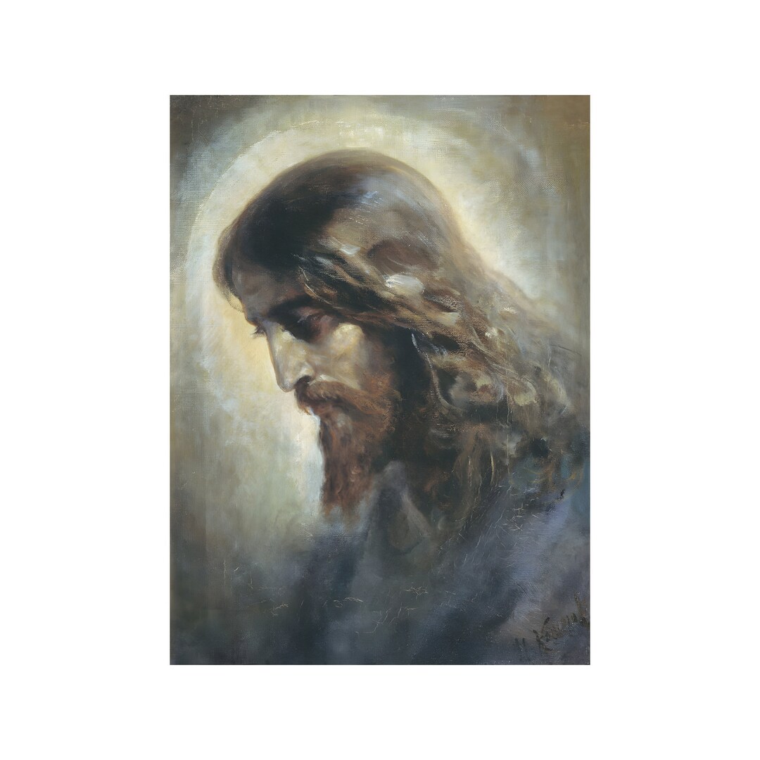 Jesus Christ Head of Jesus Nikolay Koshelev Face Painting Poster Print ...