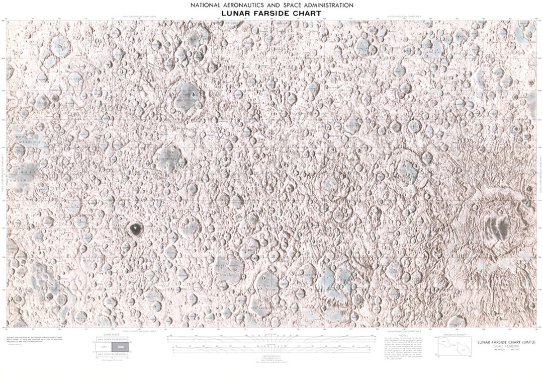 Lunar Moon Farside Dark Side Chart Map Photo Poster Art Print - Etsy
