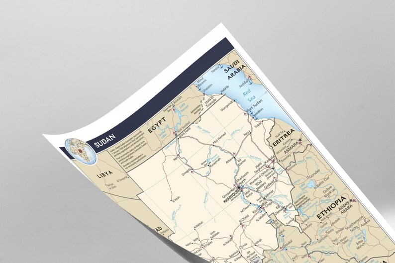 Sudan Road Highway Transportation Map Country Nation Poster Print - Etsy