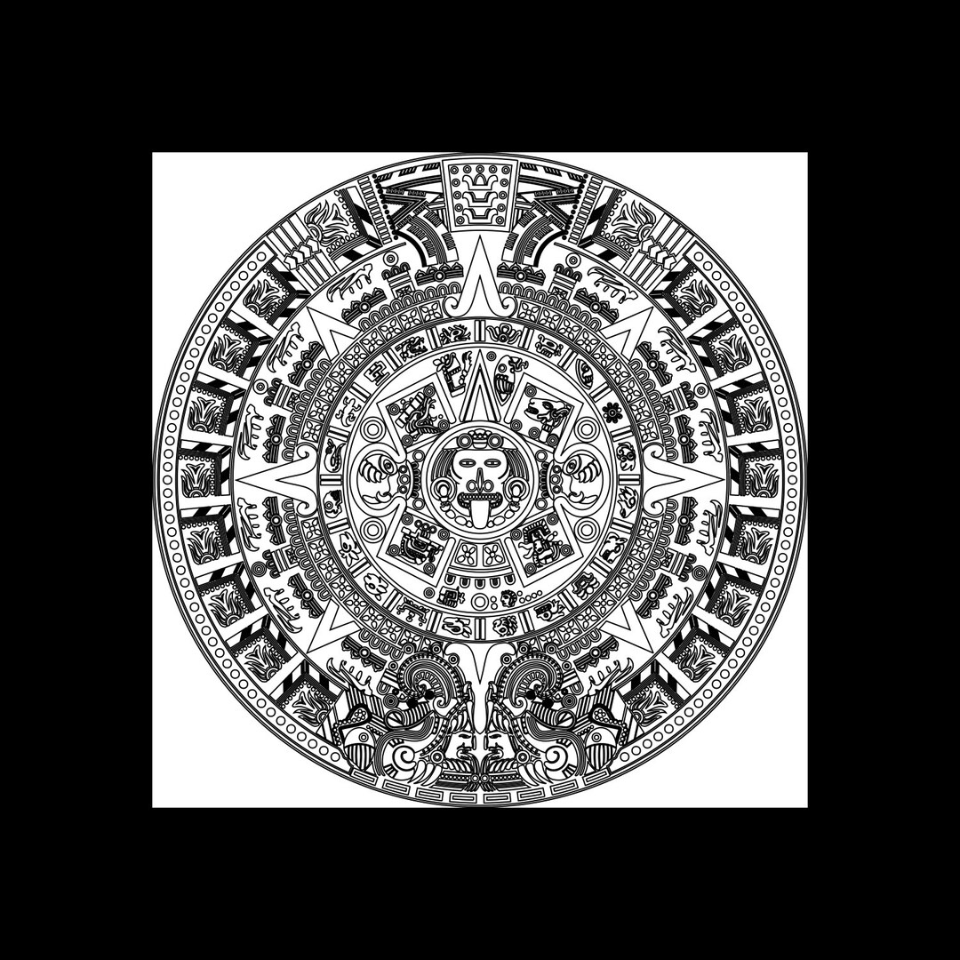 Aztec Sun Stone Calendar Mesoamerica Photo Poster Art Print 24 X 24 In ...