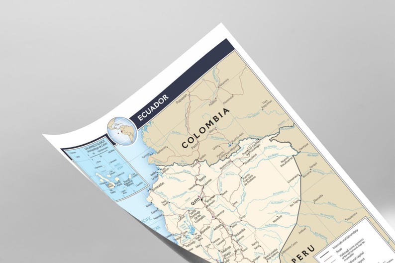 Ecuador Road Highway Transportation Map Country Nation Poster Print - Etsy