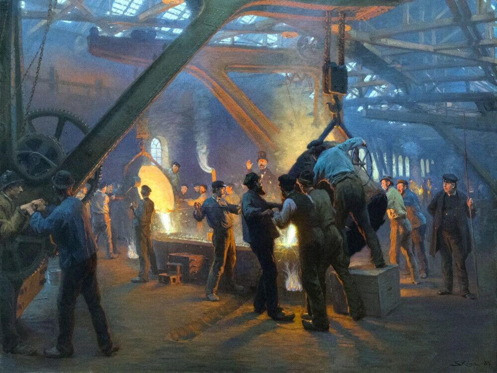 From Burmeister and Wain's Iron Foundry Peder Kroyer 1885 Painting ...