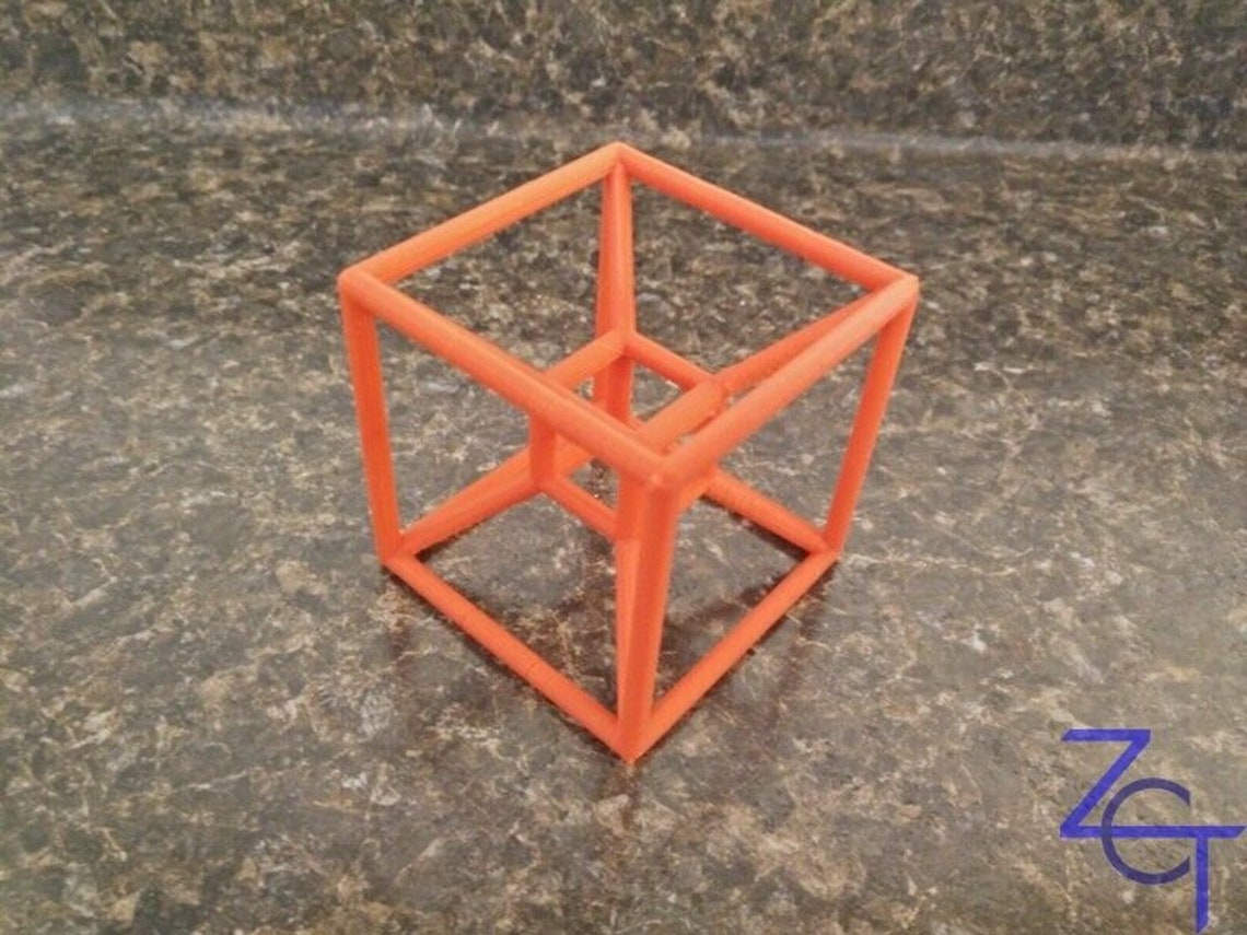 Tesseract Hypercube 3d Printed 4th Dimension Physics Geometry Etsy