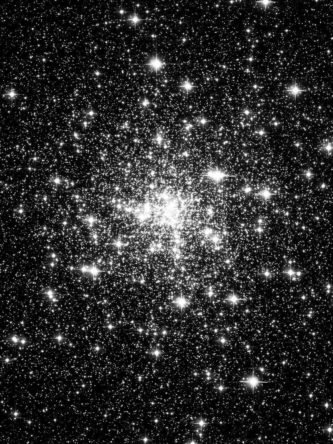Globular Cluster Star Stars NGC 6752 Stars Space Photo Poster Print B+W ...