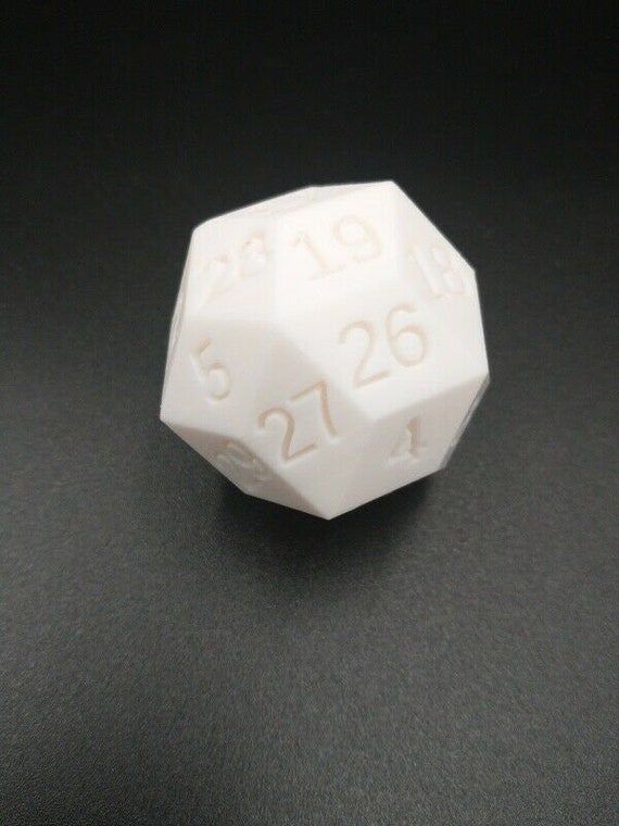 Jumbo 30 Sided 3D Printed White Gaming Dice RPG - Etsy
