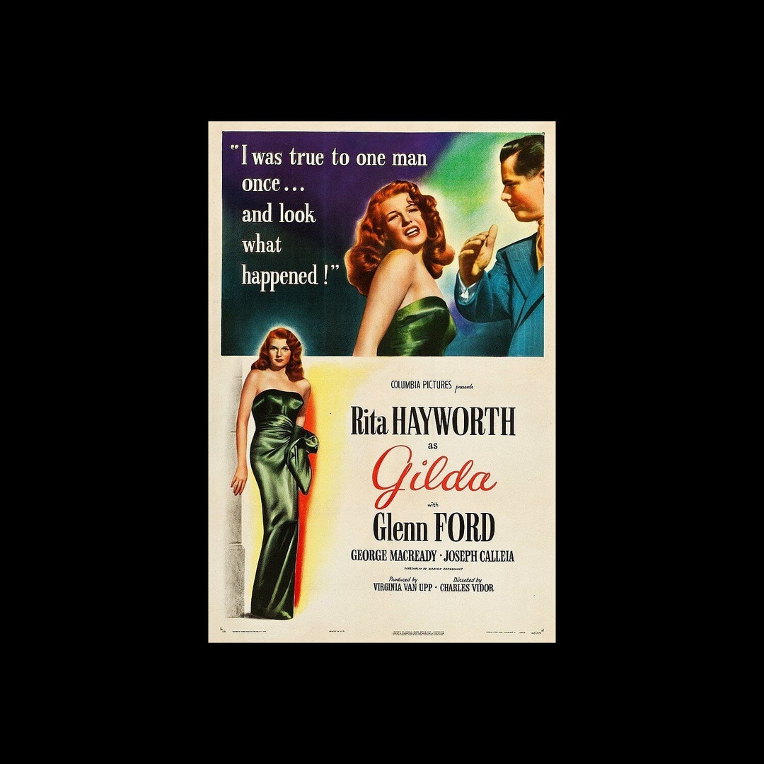 Gilda 1946 Rita Hayworth Glenn Ford Movie Poster Film Cinema - Etsy