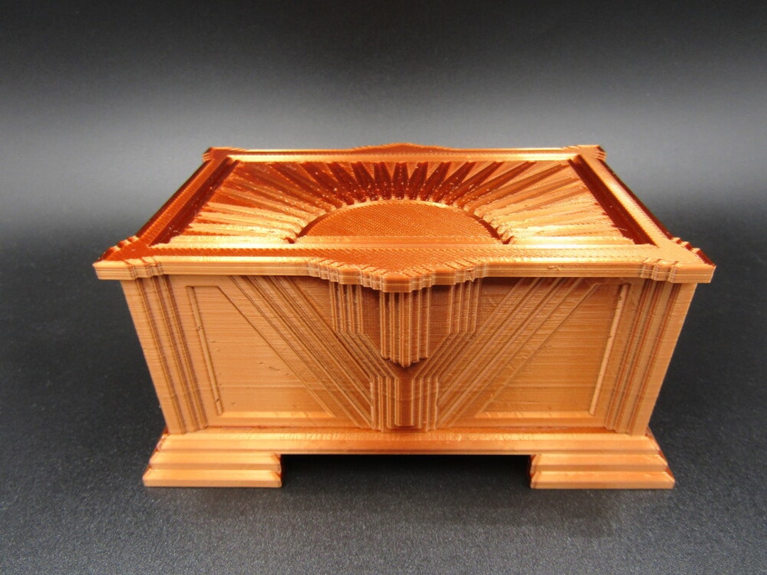 Art Deco Style Box With Lid 3D Printed Small Storage Container Chest ...