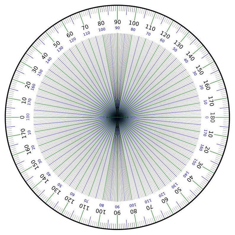 Protractor Diagram Poster Art Print Geometry Angles Pick | Etsy