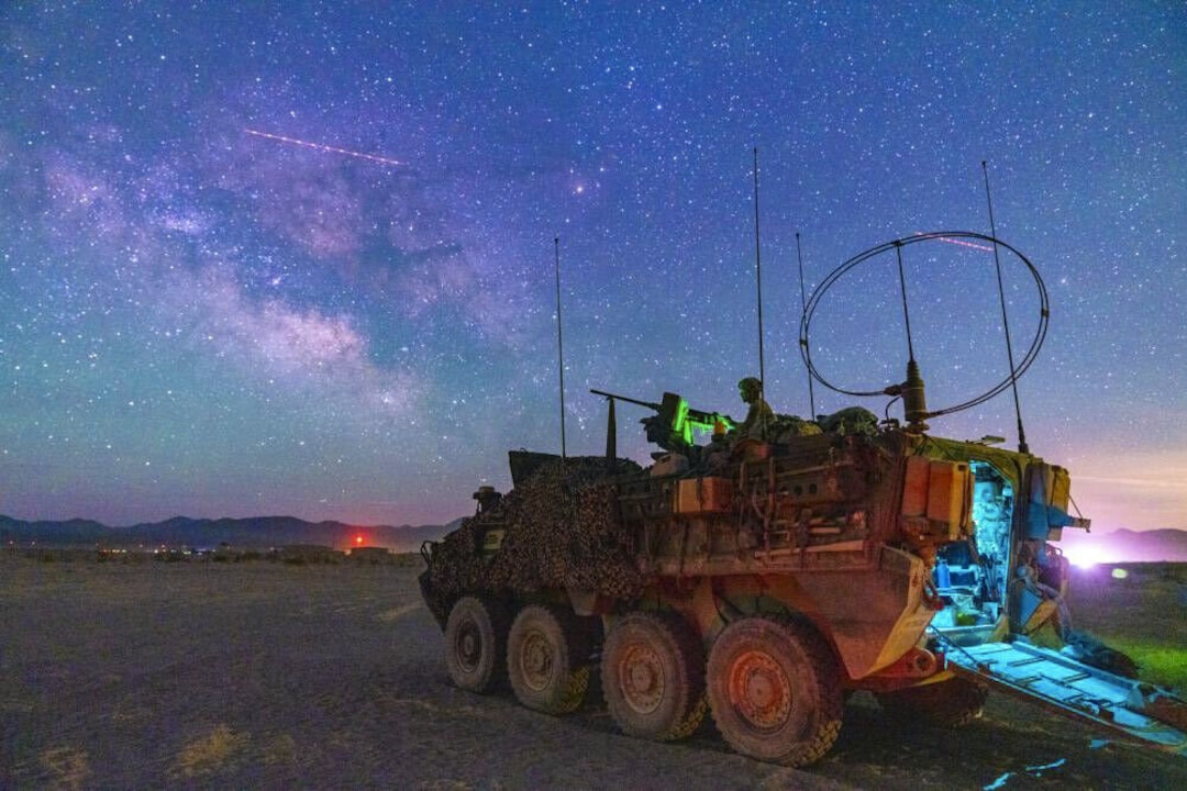 Stryker Vehicle Against the Milky May U.S. Army Space Photo Poster Art ...