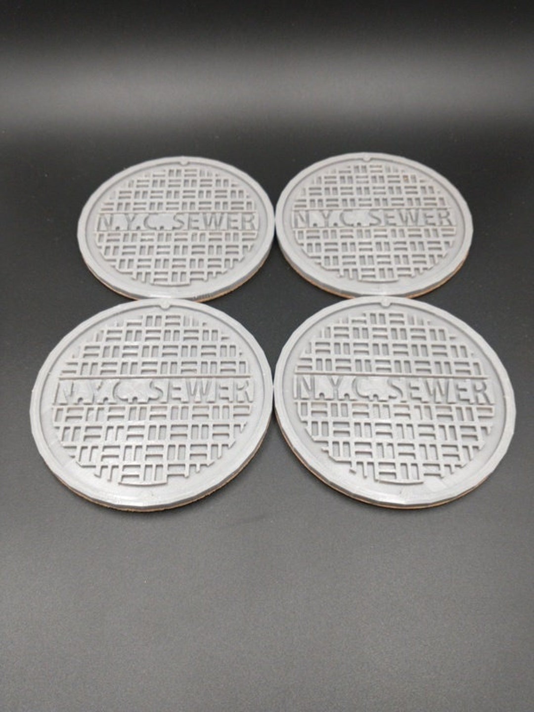 NYC Sewer Manhole Cover Drink Coasters Coaster 3D Printed - Set of 4 - Etsy