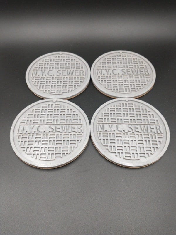 NYC Sewer Manhole Cover Drink Coasters Coaster 3D Printed - Set of 4 - Etsy