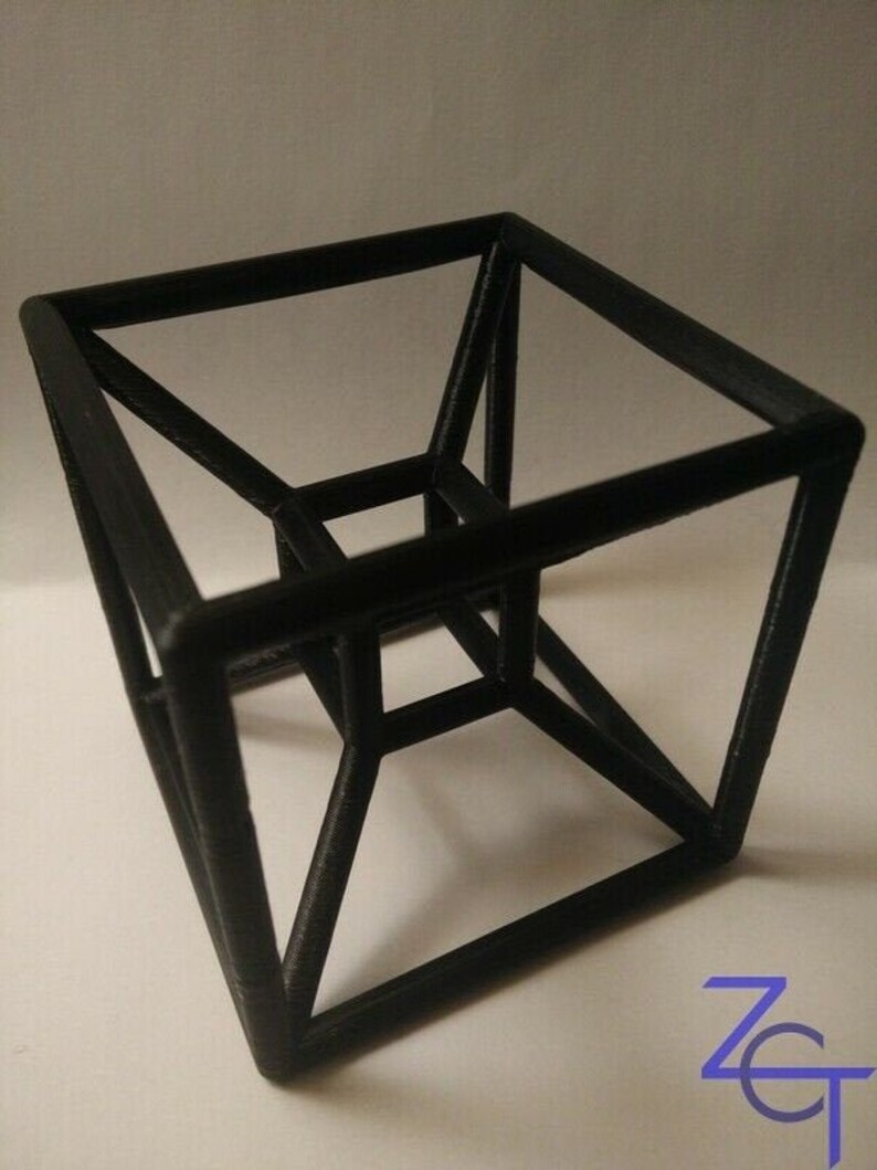 Tesseract Hypercube 3D Printed 4th Dimension Physics Geometry - Etsy