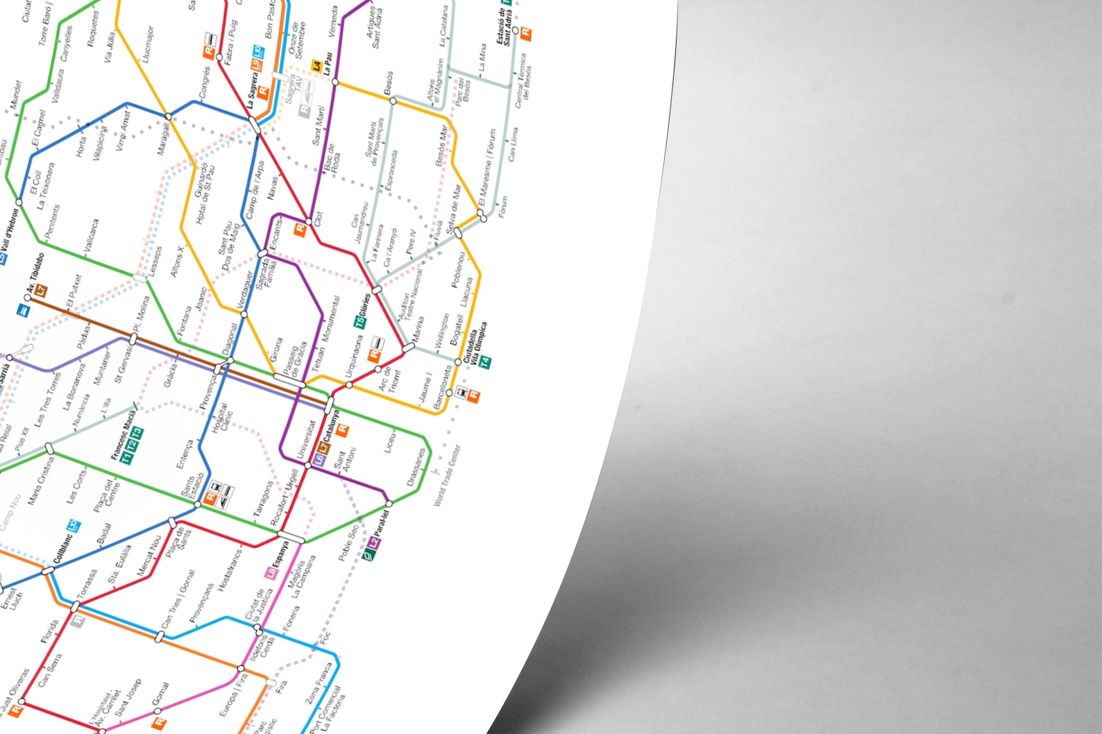 Barcelona Spain Catalonia Metro System Subway Diagram Map Train ...