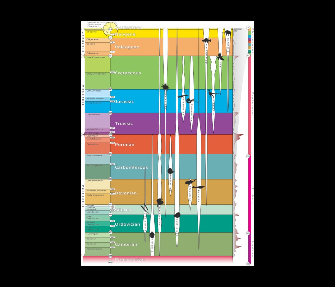 Geologisches Zeitskala Diagramm Grafik Poster Druck Geologie ...