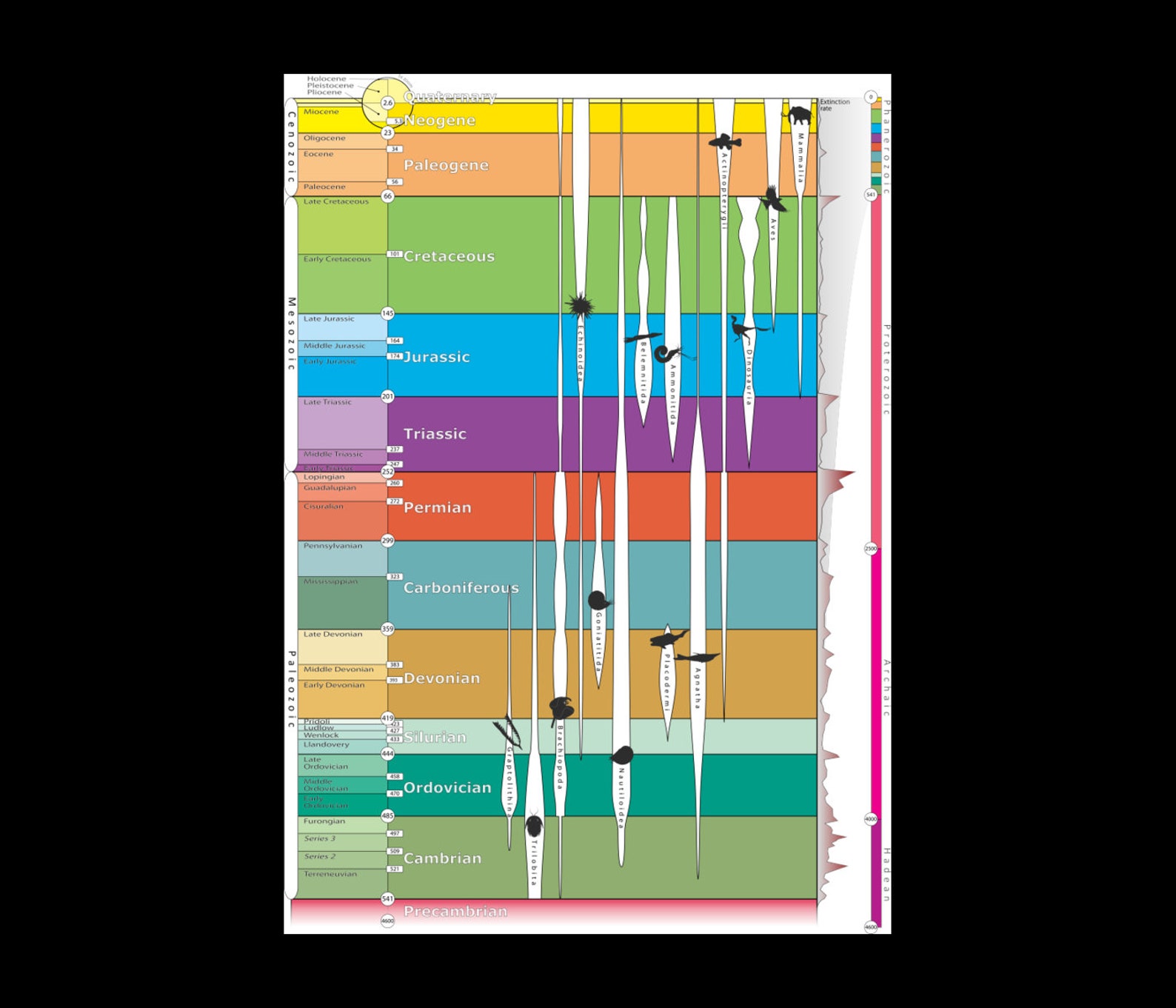 Geologic Timescale Chart Diagram Graphic Poster Print Geology - Etsy
