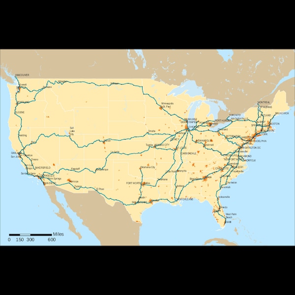 Railroad Route Map - Etsy