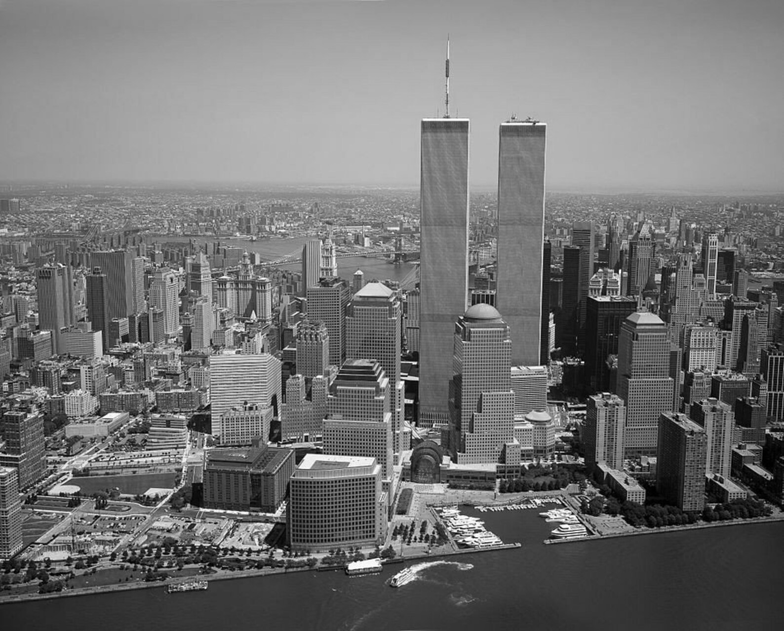 Original WTC Twin Towers New York City Skyline Aerial Photo Poster Art ...