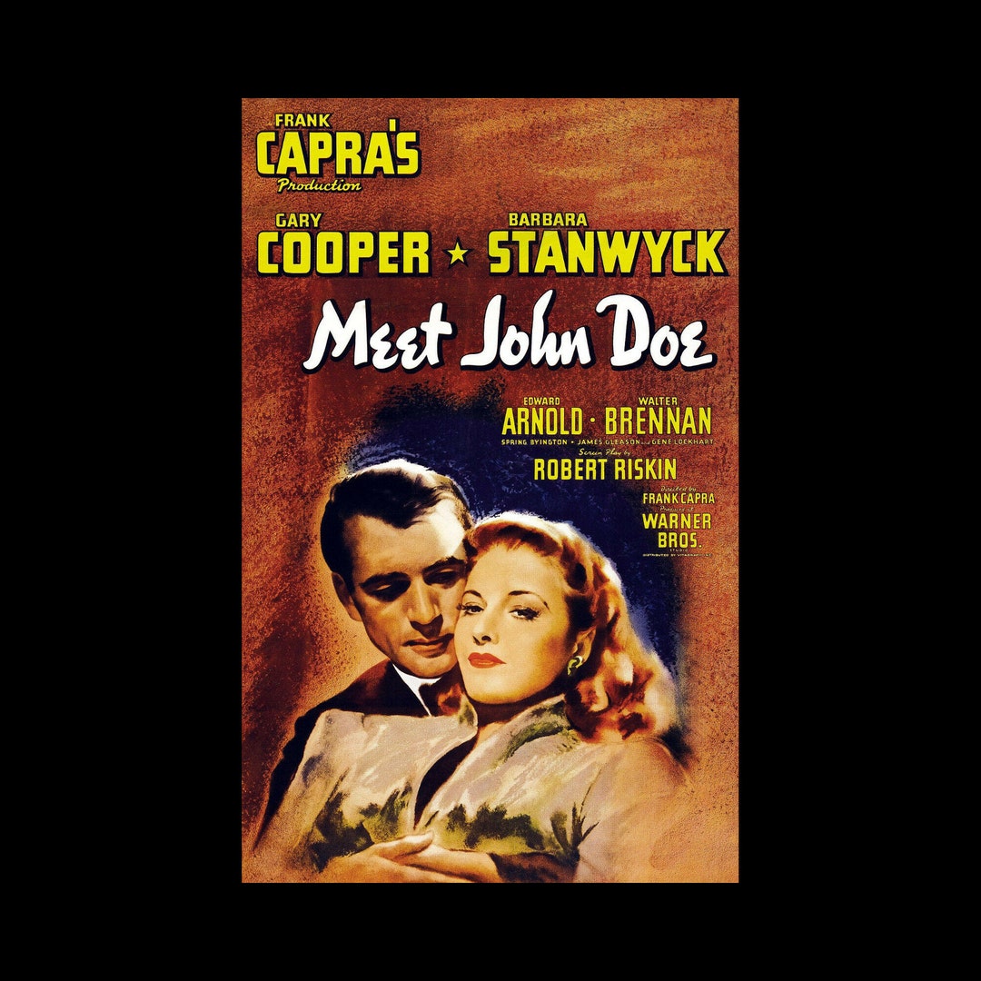 Meet John Doe 1941 Gary Cooper Barbara Stanwyck Movie Poster Film 24 X ...