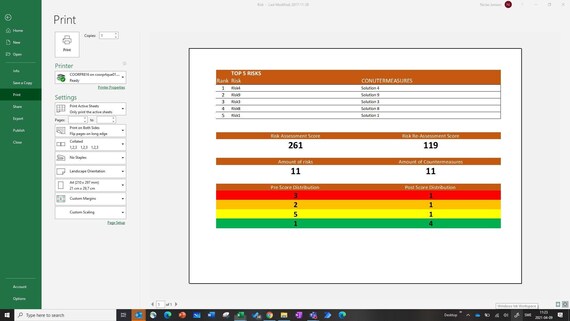 Risk Assessment Template With Simple Dashboard - Etsy