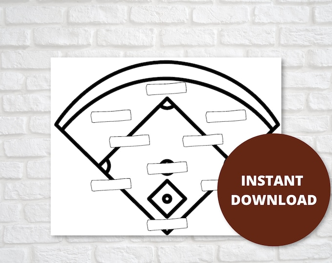 Printable Baseball Team Line up and Field Positions, Instant Download ...