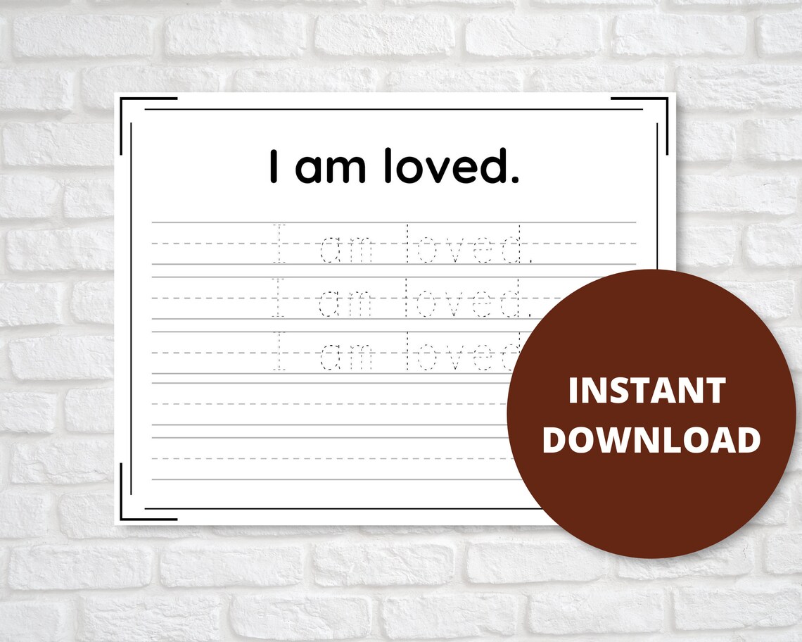 Kids Affirmations Writing Practice, Kindergarten and First Grade ...