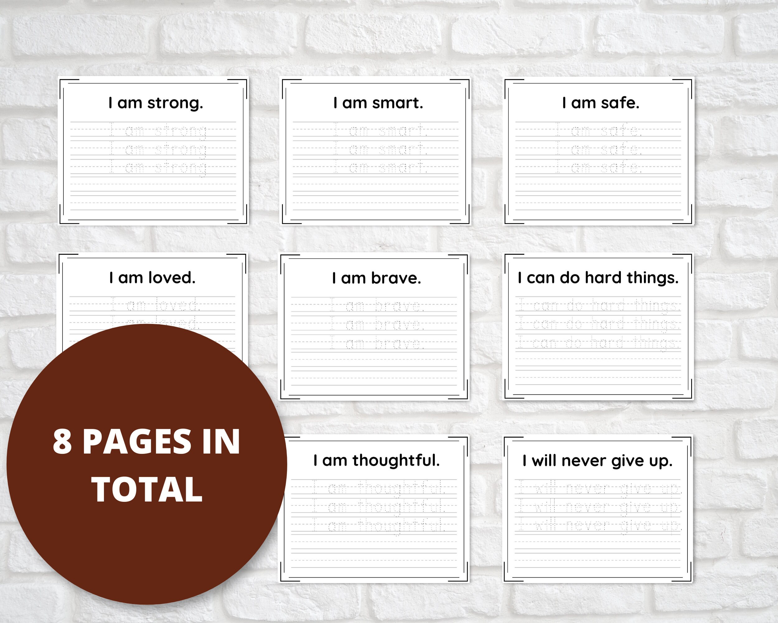 Kids Affirmations Writing Practice, Kindergarten and First Grade ...