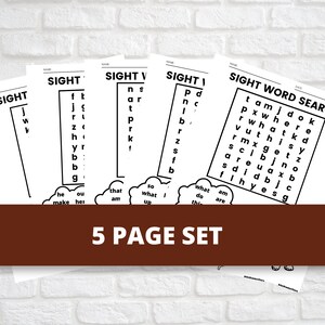 Sight Word Search Worksheets, Kids Sight Words Practice, Pre K ...