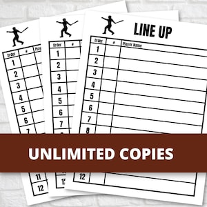 Batting Line up Printable, 12 Players - Etsy