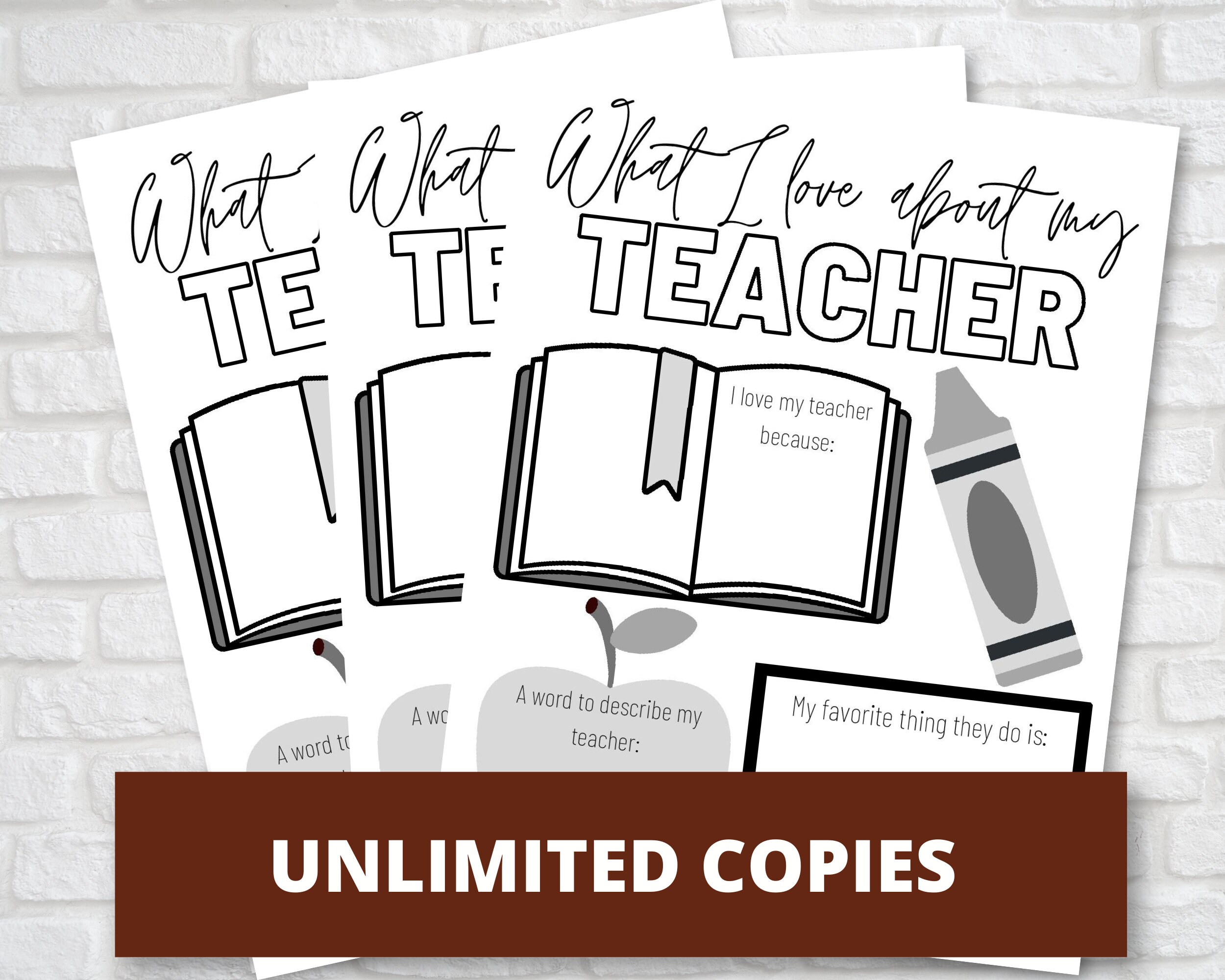 Love My Teacher Printable, Teacher Appreciation Week Printable, Teacher ...