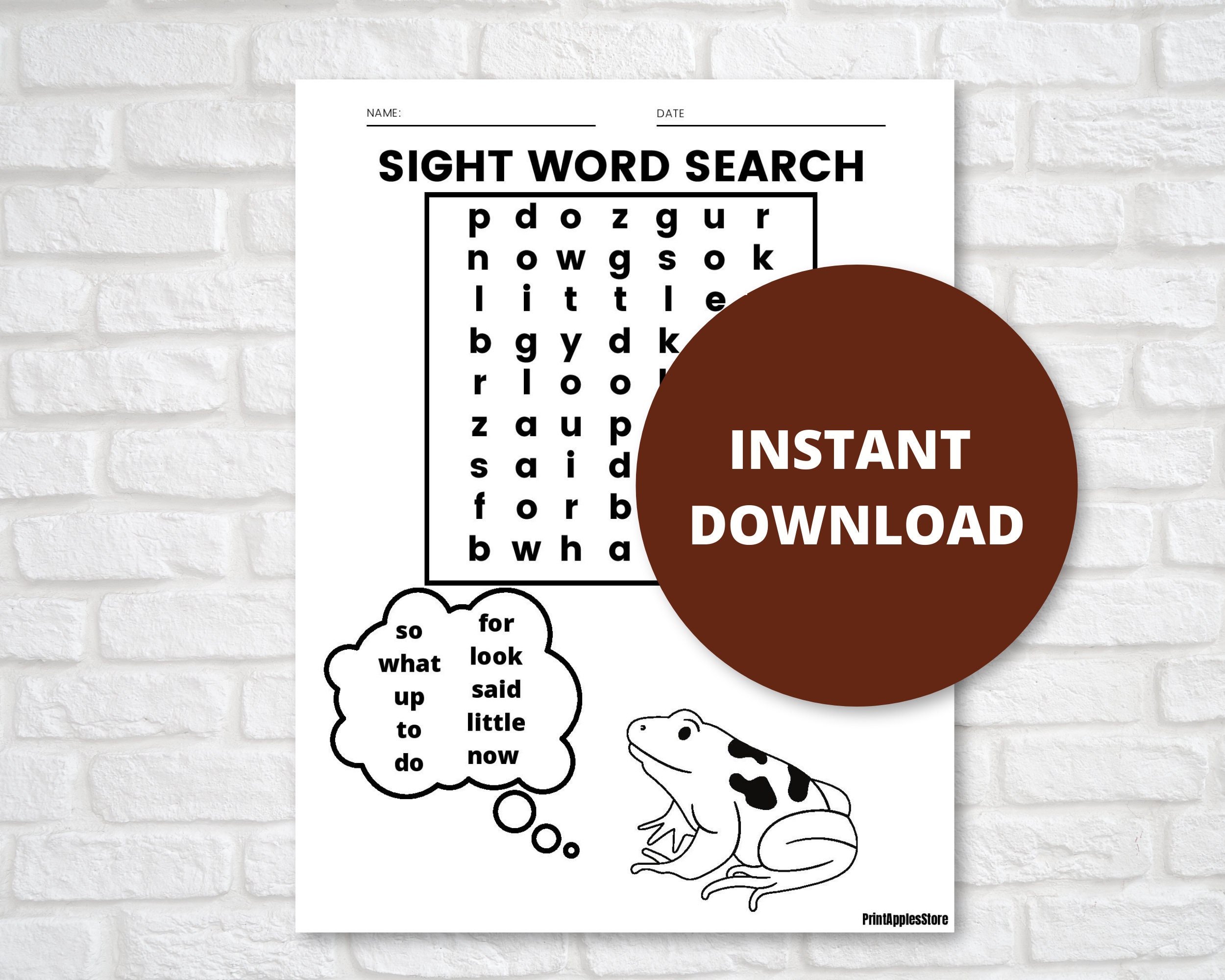 Sight Word Search Worksheets, Kids Sight Words Practice, Pre K ...