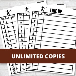 Batting Line up Printable, 13 Players - Etsy