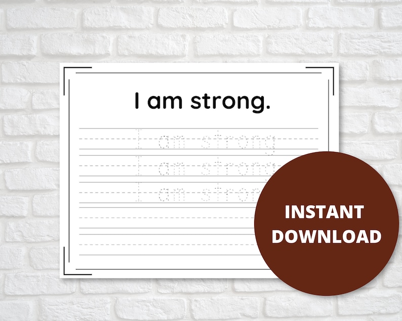 Kids Affirmations Writing Practice, Kindergarten and First Grade ...