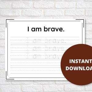 Kids Affirmations Writing Practice, Kindergarten and First Grade ...